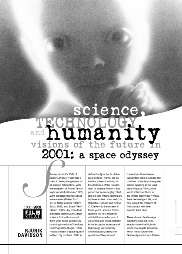 (PDF) Science, Technology, and Humanity: Visions of Space in 2001