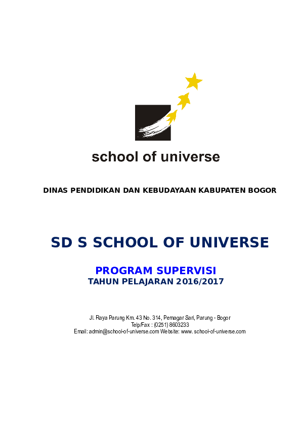 (DOC) SD S SCHOOL OF UNIVERSE PROGRAM SUPERVISI