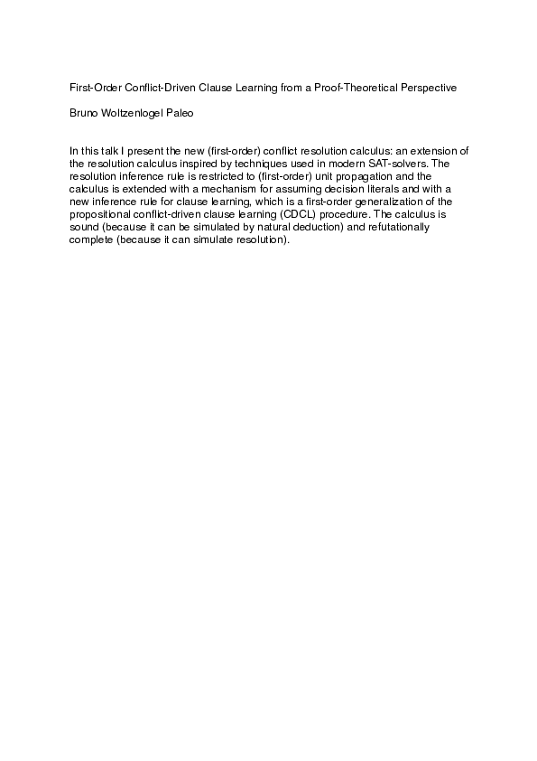 (PDF) First-Order Conflict-Driven Clause Learning from a Proof-Theoretical Perspective | Bruno ...