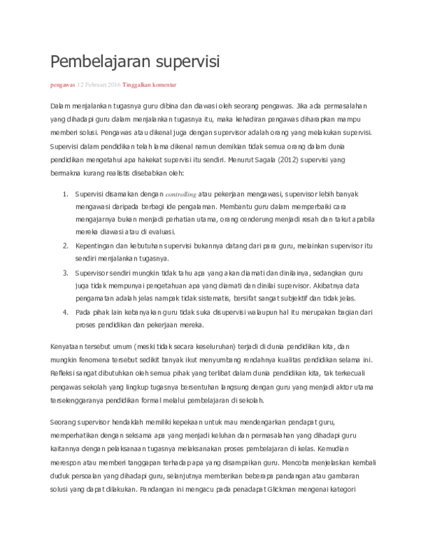 (DOC) Pembelajaran supervisi