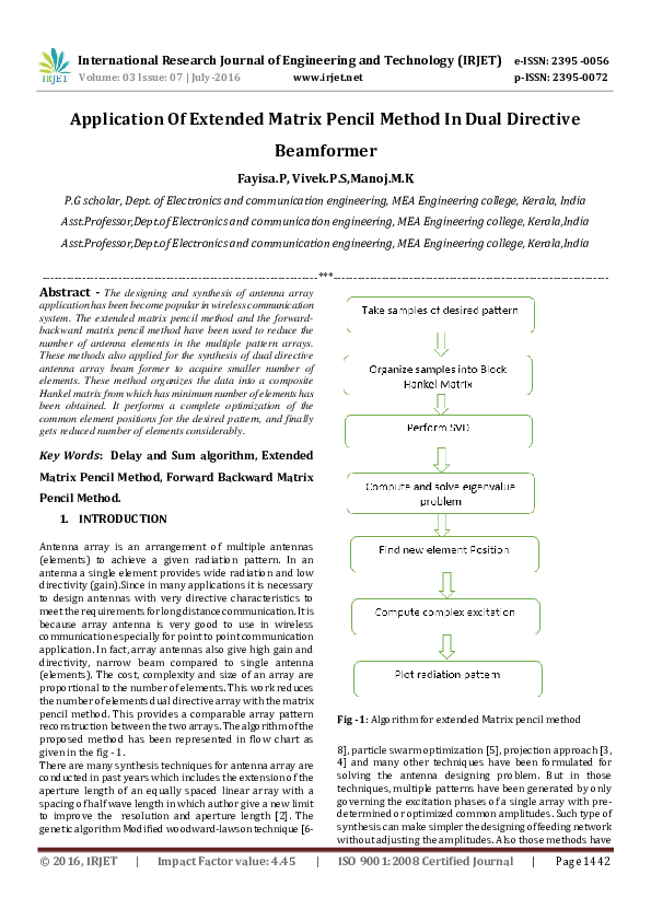 (PDF) Application Of Extended Matrix Pencil Method In Dual Directive ...