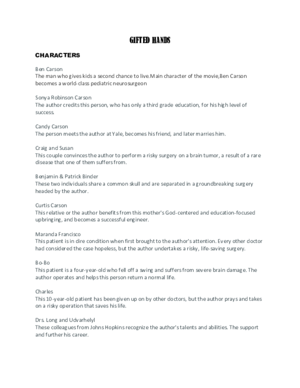 (DOC) GIFTED HANDS