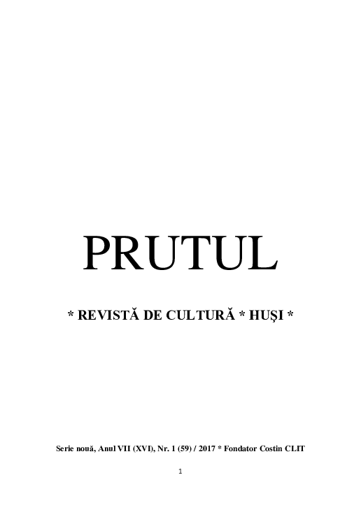 (PDF) PRUTUL * REVISTĂ DE CULTURĂ * HUŞI