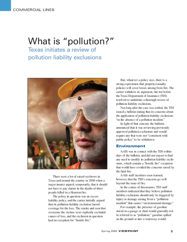 (PDF) Pollution Exclusion Rulings 2009