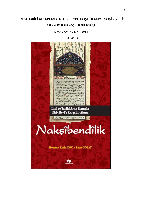 (PDF) DİNİ VE TARİHİ ARKA PLANIYLA EHL-İ BEYT’E KARŞI BİR AKIM ...