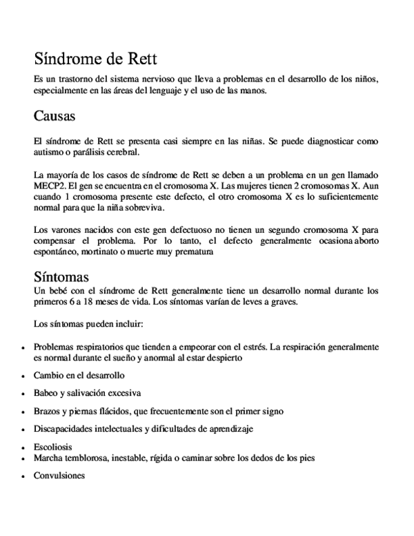 (DOC) Síndrome de Rett