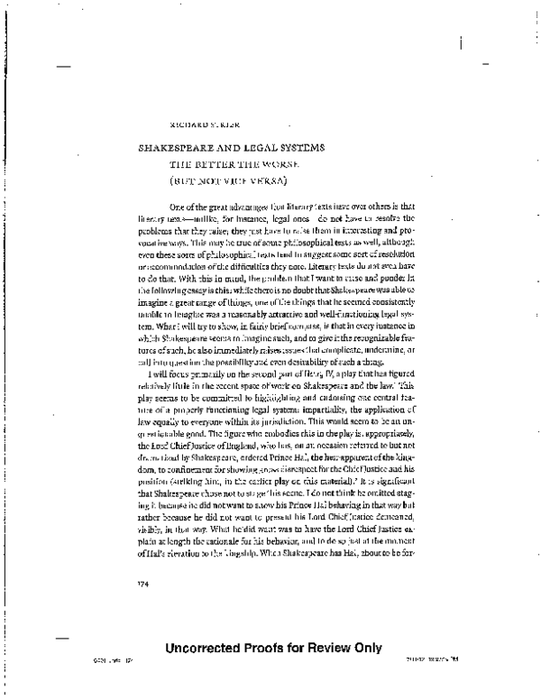 (PDF) Shakes and Legal Systems
