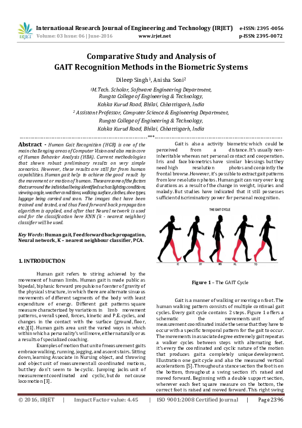 (PDF) Comparative Study and Analysis of GAIT Recognition Methods in the ...