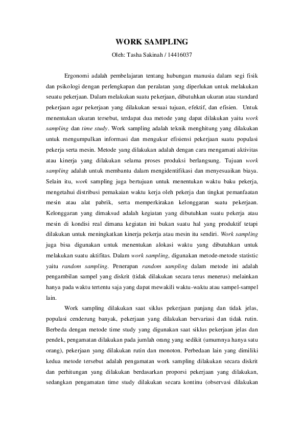(DOC) WORK SAMPLING