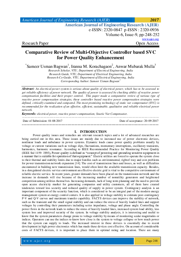 (PDF) Comparative Review of Multi-Objective Controller based SVC for ... (PDF) Comparative Review of Multi-Objective Controller based SVC for ...