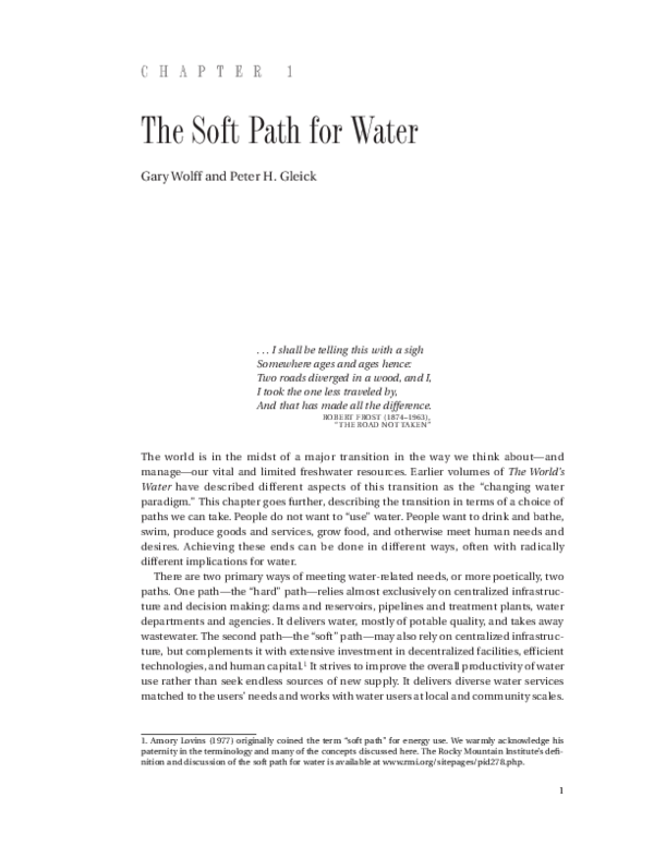(PDF) The soft path for water