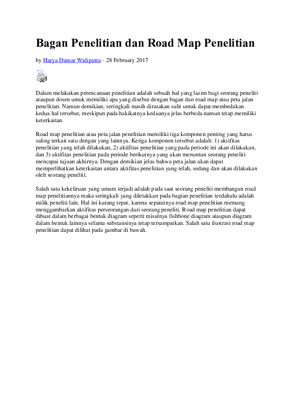 (DOC) Bagan Penelitian dan Road Map Penelitian