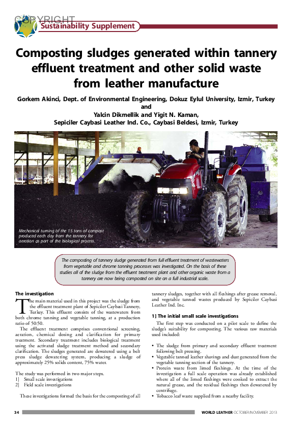 (PDF) Composting Of Tannery Wastewater Treatment Sludge