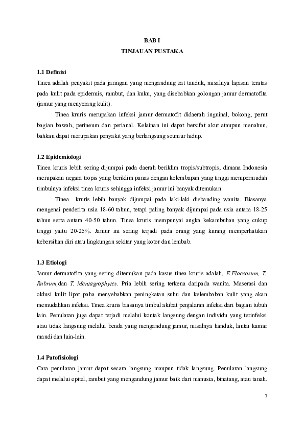 (DOC) Tinjauan pustaka Tinea kruris