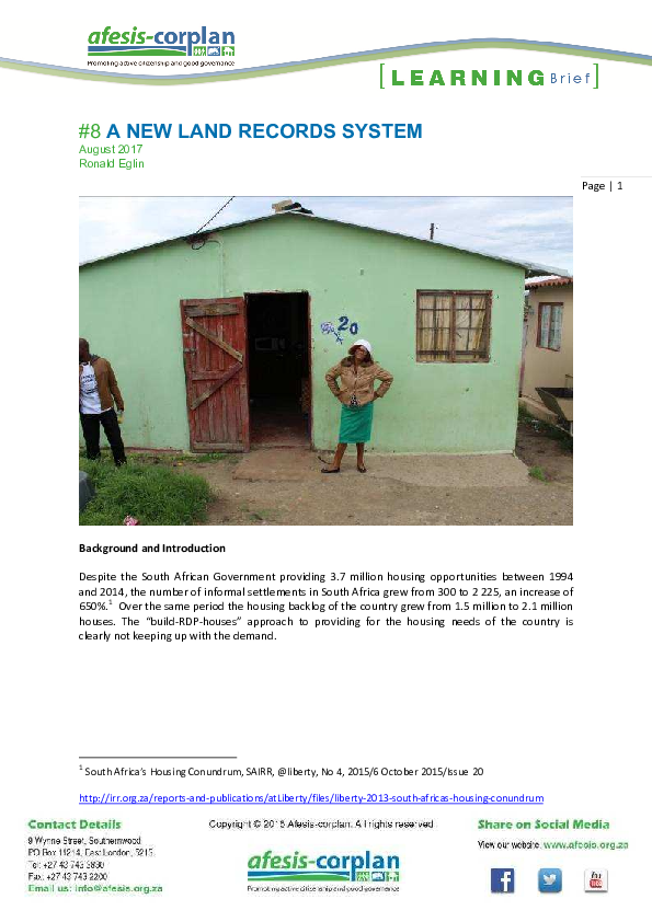 (PDF) A New Land Records System