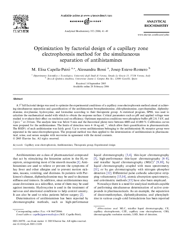 (PDF) Optimization by factorial design of a capillary zone electrophoresis method for the ...