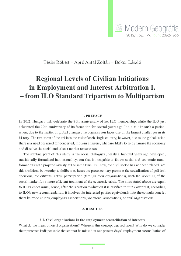 (PDF) Regional Levels of Civilian Initiations in Employment and ...