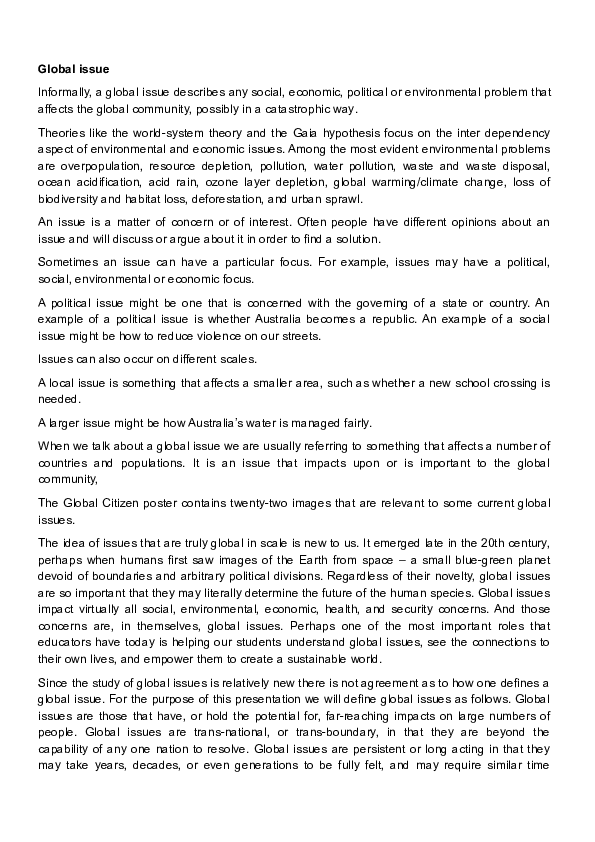 Global issue