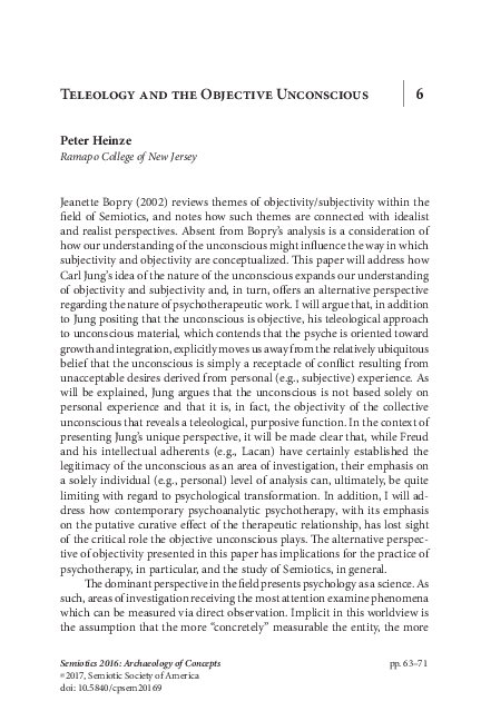 (PDF) Teleology and the Objective Unconscious