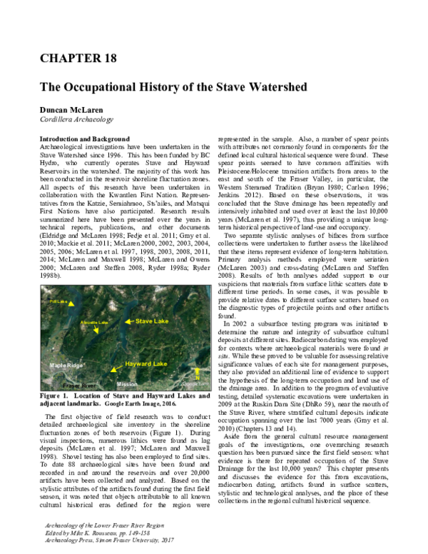 (PDF) The Occupational History of the Stave Watershed