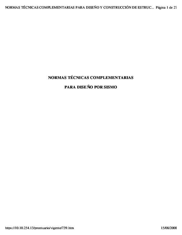 (PDF) NORMAS TÉCNICAS COMPLEMENTARIAS PARA DISE ÑO POR SISMO