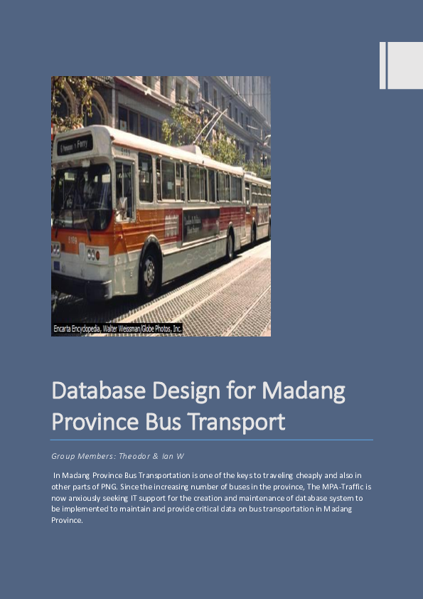 (DOC) Database Design for Madang Province Bus Transport
