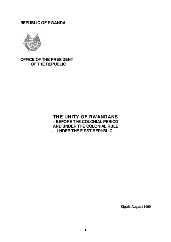 (PDF) REPUBLIC OF RWANDA OFFICE OF THE PRESIDENT OF THE REPUBLIC THE ...