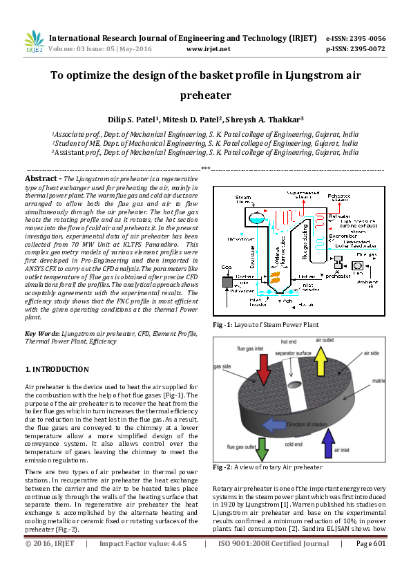 (PDF) To optimize the design of the basket profile in Ljungstrom air ...