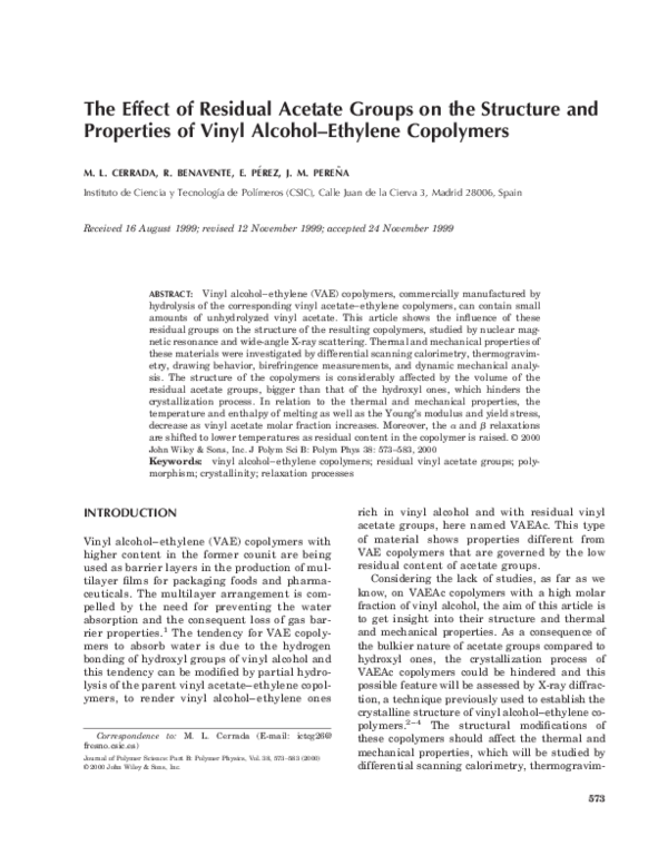 (PDF) Separation of Ethylene−Vinyl Acetate Copolymers by High ...