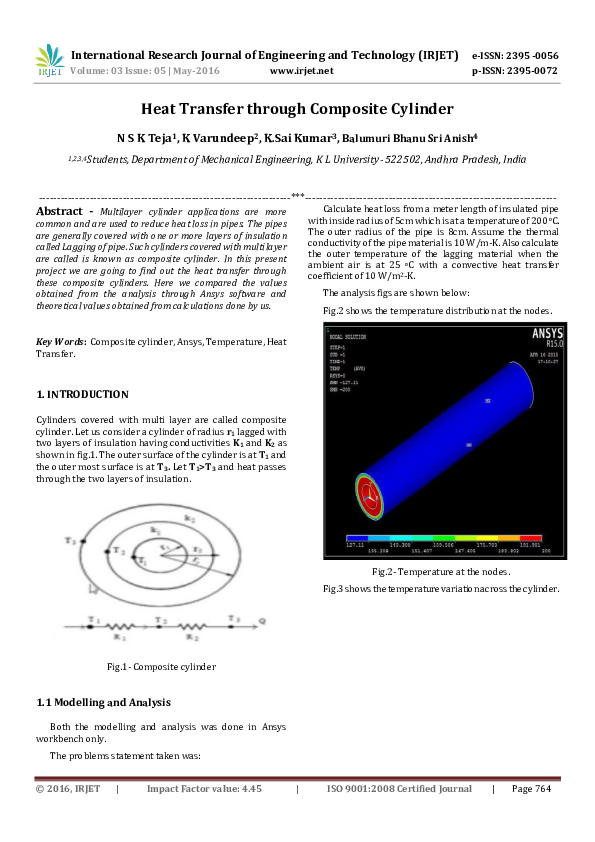 Pdf Heat Transfer Through Composite Cylinder