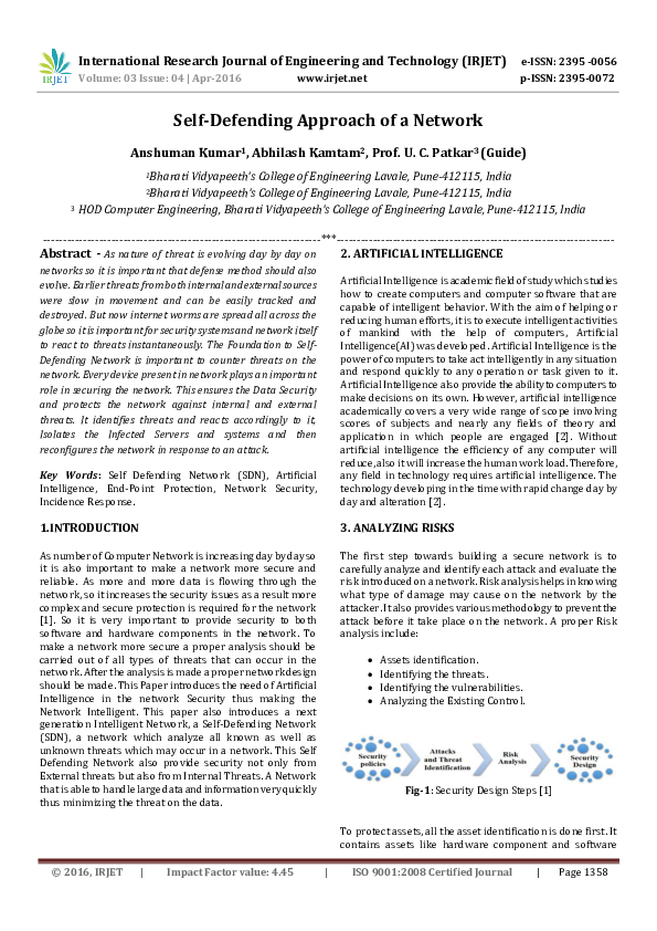 (PDF) Self-Defending Approach of a Network