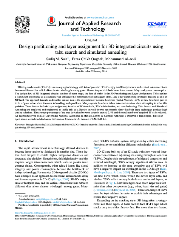 (PDF) Design partitioning and layer assignment for 3D integrated circuits using tabu search and ...