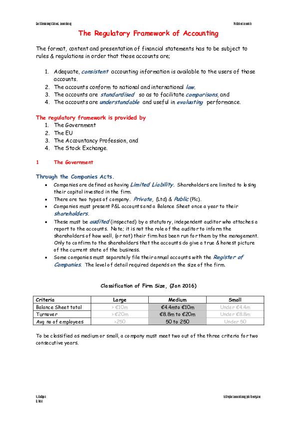 (PDF) The Regulatory Framework of Accounting