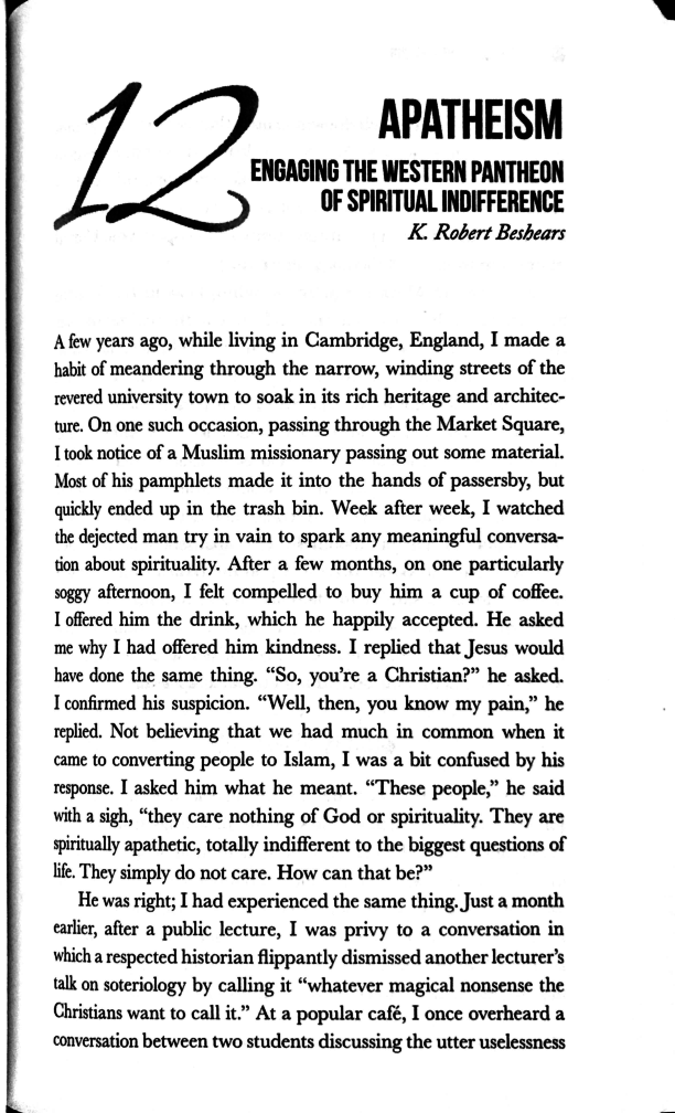 (PDF) Apatheism: Engaging the Western Pantheon of Spiritual Indifference