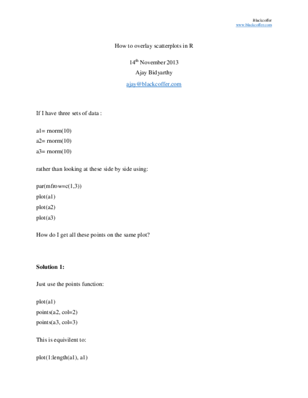(PDF) Overlaying scatterplots in R | Ajay Bidyarthy - Academia.edu