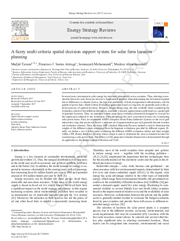 Pdf A Fuzzy Multi Criteria Spatial Decision Support System For Solar