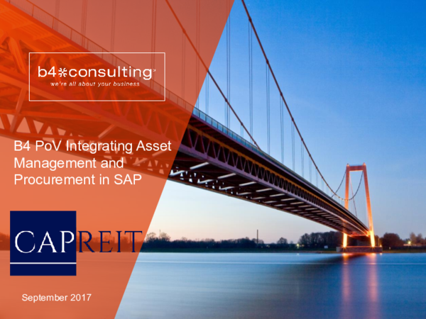 (PDF) B4 PoV Integrating Asset Management and Procurement in SAP