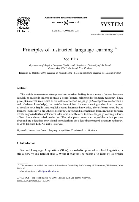 (PDF) Principles of instructed language learning q