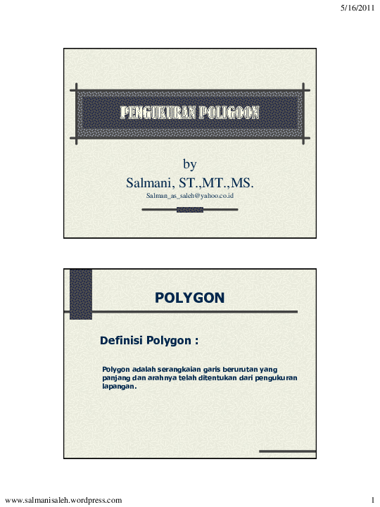 (PDF) PENGUKURAN POLIGOON POLYGON Definisi Polygon