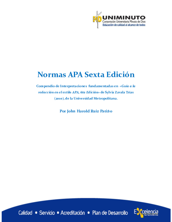 (DOC) Normas APA sexta edición