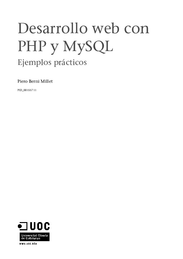 Pdf Desarrollo Web Con Php Y Mysql Ejemplos Prácticos
