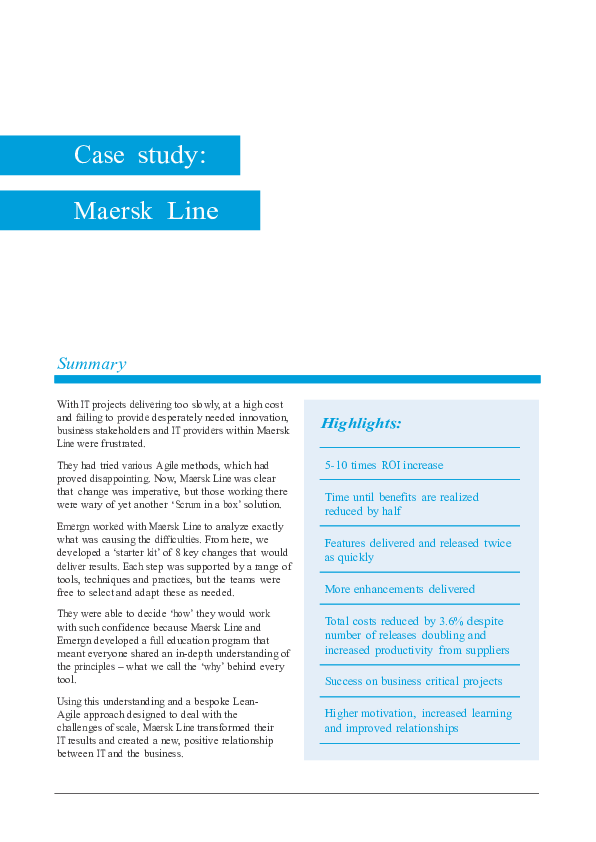 (DOC) Emergn Case Study Maersk US