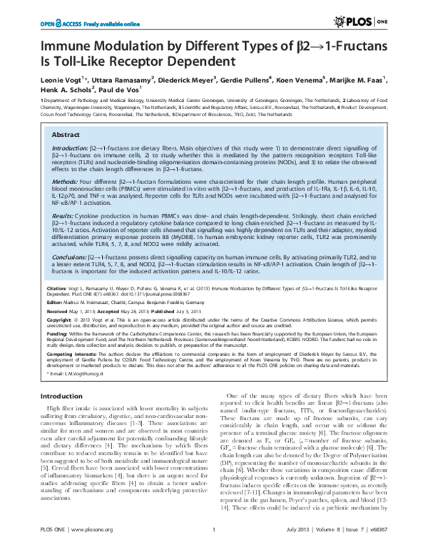 (PDF) Immune Modulation by Different Types of Beta(2-1)-Fructans Is ...