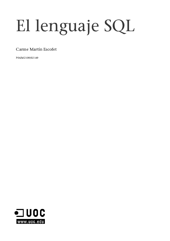 (PDF) El lenguaje SQL