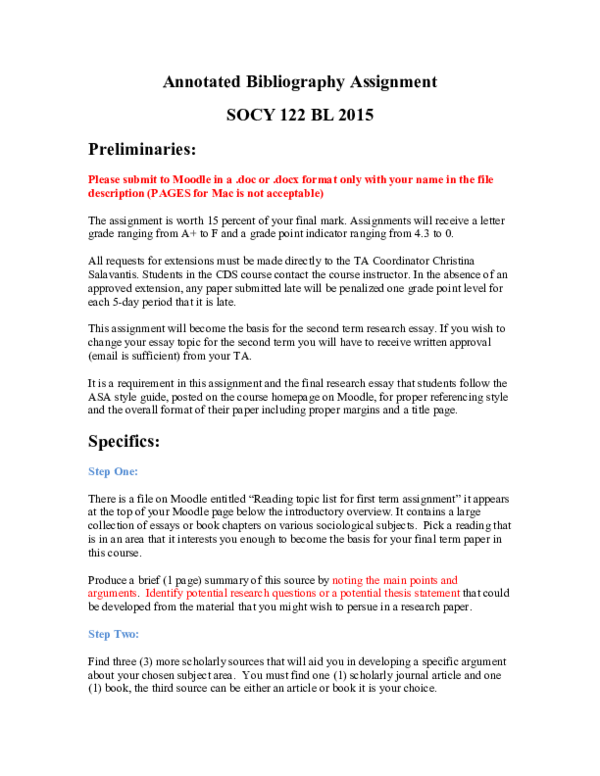 Asa Essay Example