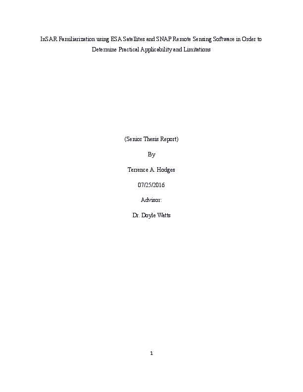 (DOC) InSAR Familiarization using ESA Satellites and SNAP Remote ...