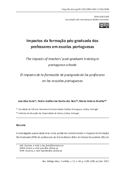 (PDF) Impactos da formação pós-graduada dos professores em escolas ...
