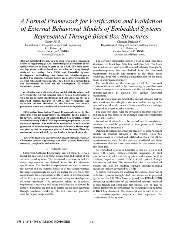 (PDF) A Formal Framework for Verification and Validation.pdf