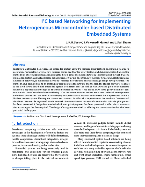 Pdf I2c Based Networking For Implementing Heterogeneous