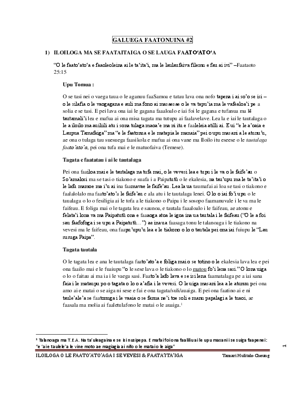 (DOC) Iloiloga ma se Faataitaiga o se lauga faato'ato'a/PREVIOUSLY ...